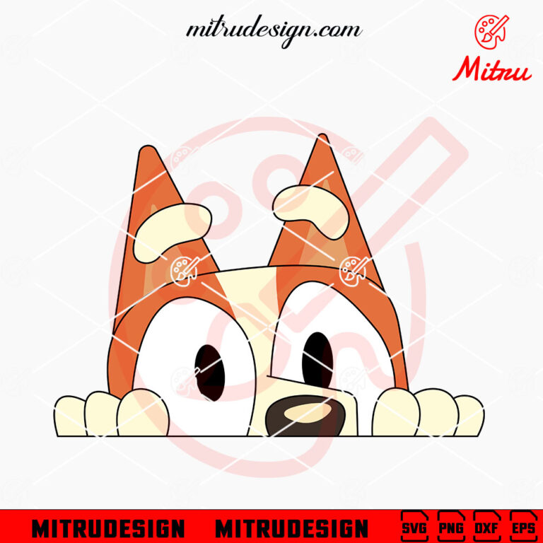 Cute Bluey Bingo Peeking SVG, PNG, DXF, EPS, For Stickers - mitrudesign.com
