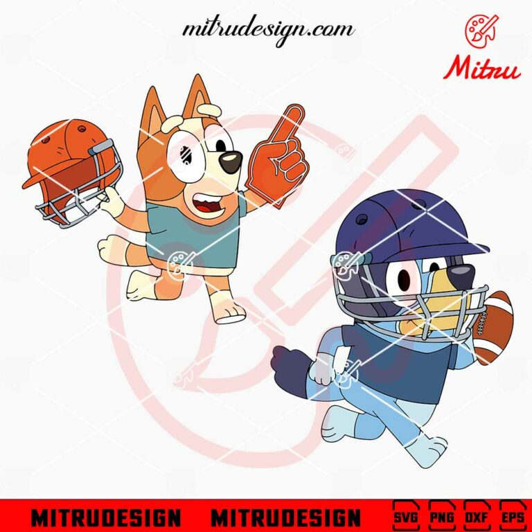 Bluey And Bingo Football SVG, Cute Bluey Football SVG, PNG, DXF, EPS ...