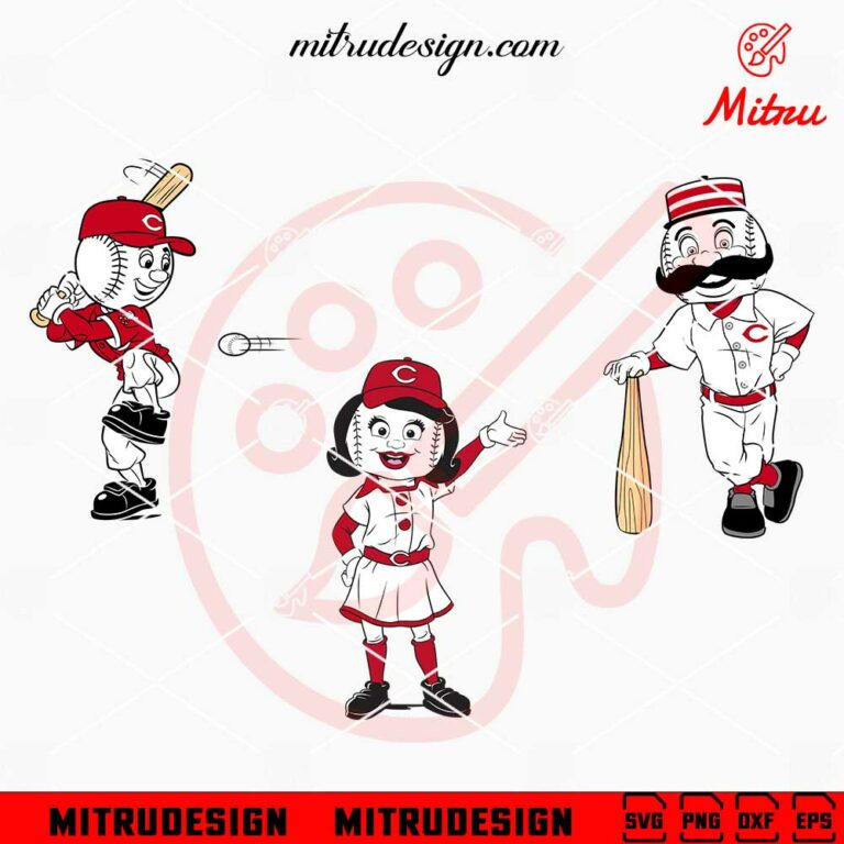 Cincinnati Reds Mascots Bundle SVG, Mr Red SVG, Rosie Reds SVG, Redlegs ...