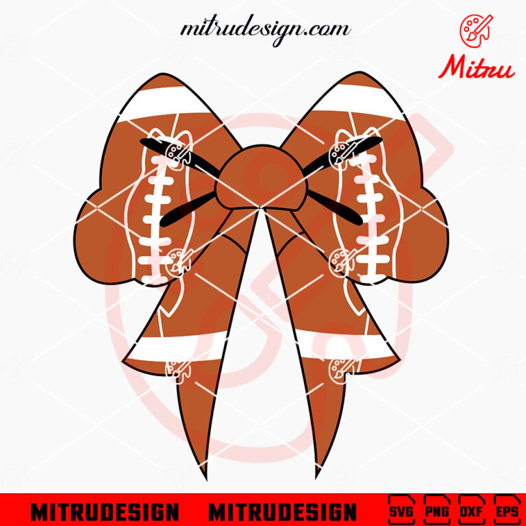 Football Bow SVG, Football Mom SVG, Cute Football SVG, For Girls ...