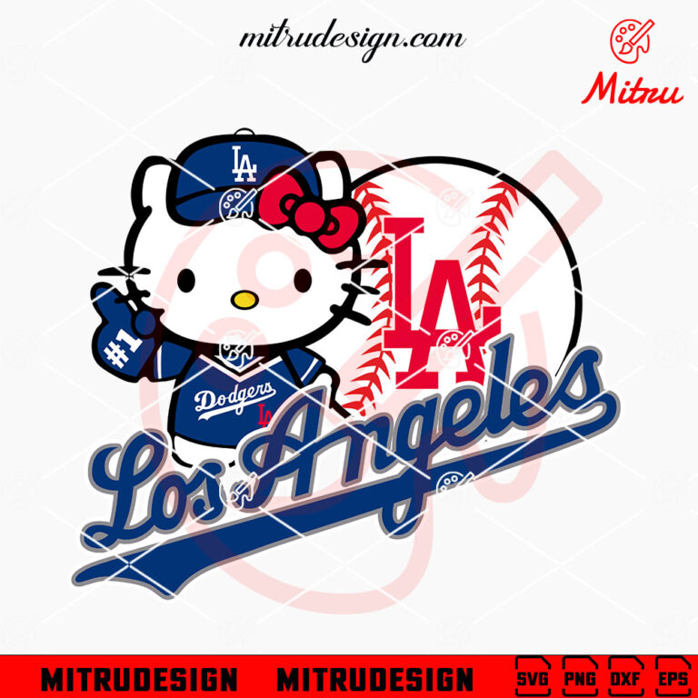 Hello Kitty Los Angeles Dodgers Baseball SVG, PNG, DXF, EPS, Design ...