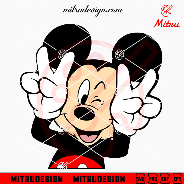 Mickey Mouse Peace Sign SVG, PNG, DXF, EPS, Digital Download Files ...