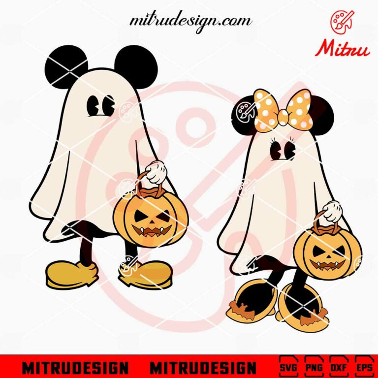 Mickey And Minnie Ghost SVG, Cute Mickey Halloween SVG, PNG, DXF, EPS ...