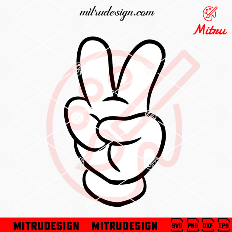 Mickey Glove Peace Sign SVG, PNG, DXF, EPS, Instant Digital Download ...