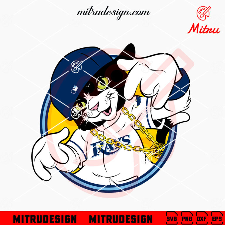 Dj Kitty Rays Mascot SVG, Tampa Bay Rays Cat SVG, PNG, DXF, EPS, For ...