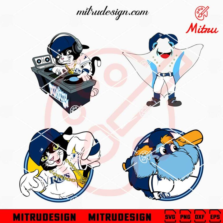 Tampa Bay Rays Mascots Bundle SVG, Raymond SVG, Dj Kitty Rays SVG ...