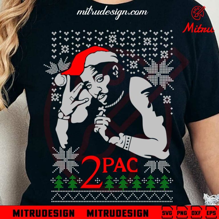 Tupac Shakur Ugly Sweater Christmas SVG, 2pac Xmas SVG, PNG, DXF, EPS ...