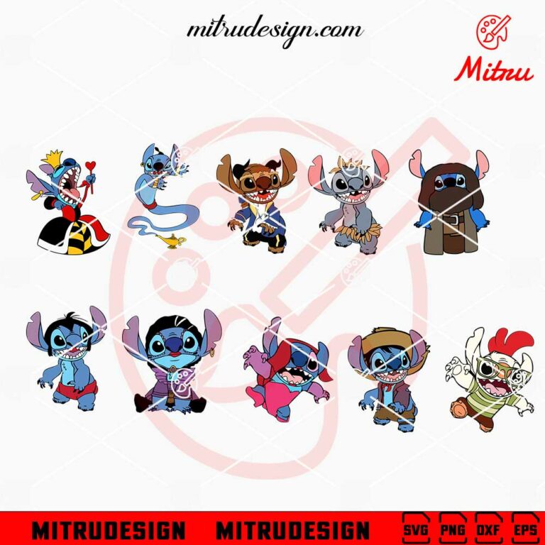 Funny Stitch Inspired SVG Bundle, Disney Stitch SVG, PNG, DXF, EPS ...