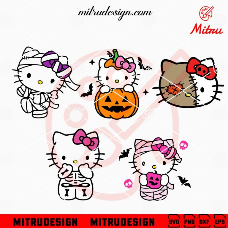 Hello Kitty Halloween SVG Bundle, Kitty Mummy SVG, PNG, DXF, EPS ...