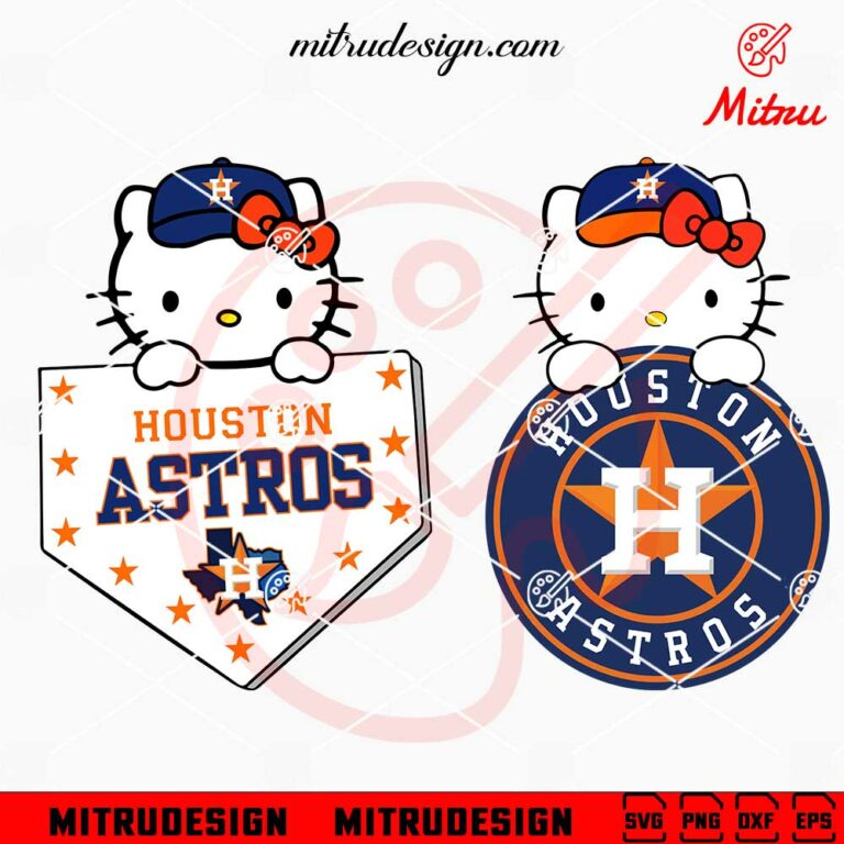 Hello Kitty Houston Astros Peeking Logo SVG, Funny Kitty Cat Astros SVG ...