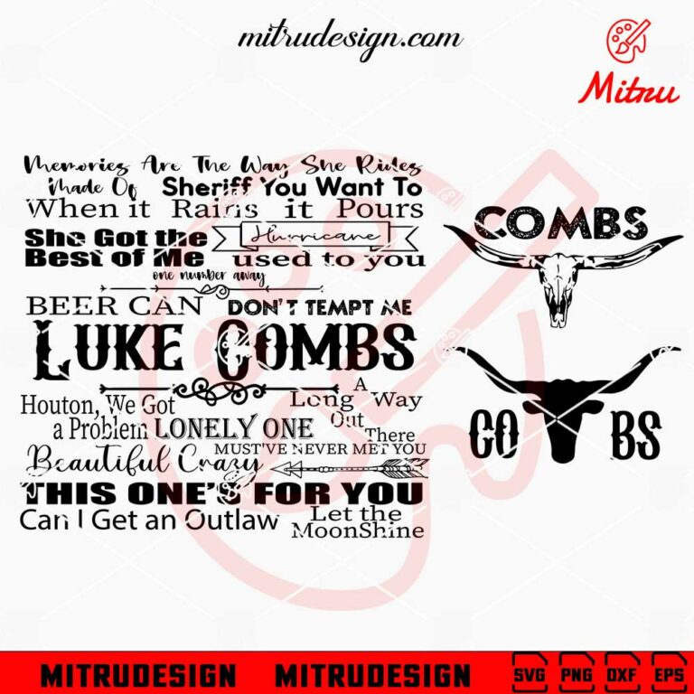 Luke Combs Vintage SVG, Combs Bull Skull SVG, Country Music SVG, Files ...