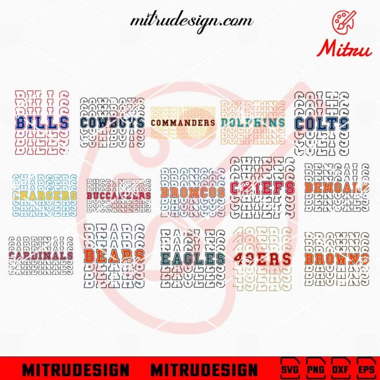 NFL Football Teams Bundle Free SVG, PNG, DXF, EPS, Cut Files ...