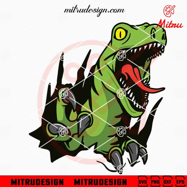 Raptor In The Wall Scratch SVG, Raptor Dinosaur SVG, PNG, DXF, EPS ...