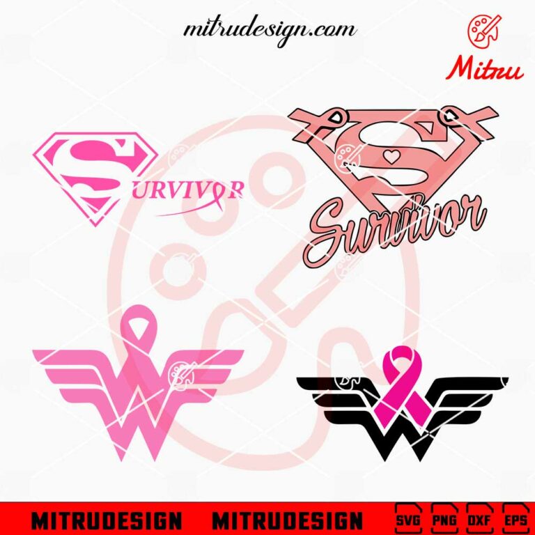 Breast Cancer Superhero SVG, Wonder Woman SVG, Superman SVG, Survivor ...