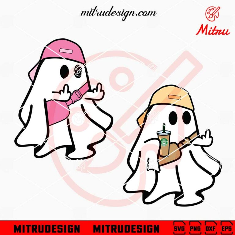 Funny Halloween Ghost Middle Finger SVG, Spooky Vibes SVG, PNG, DXF ...