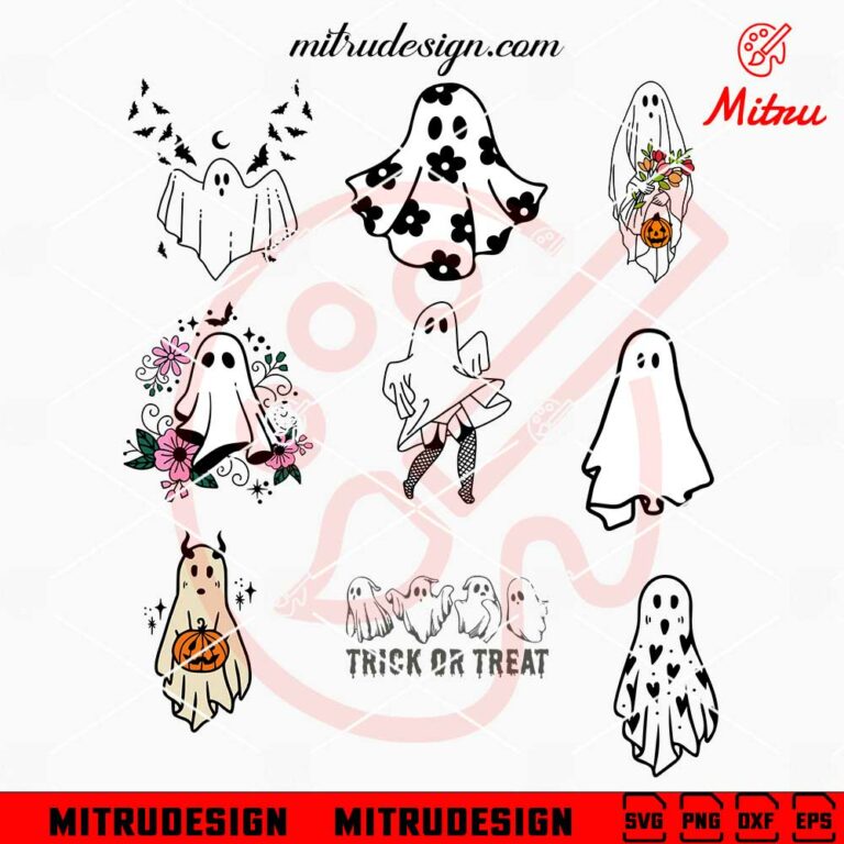 Ghost Bundle SVG, Halloween SVG, Spooky Season SVG, PNG, DXF, EPS ...