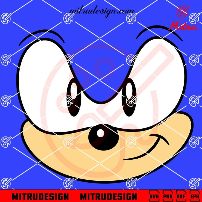 Sonic Hedgehog Face SVG, PNG, DXF, EPS, For Shirts - mitrudesign.com