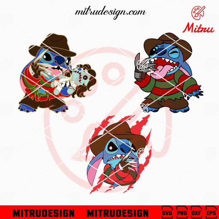 Stitch Freddy Krueger SVG, Funny Stitch Halloween SVG, PNG, DXF, EPS ...
