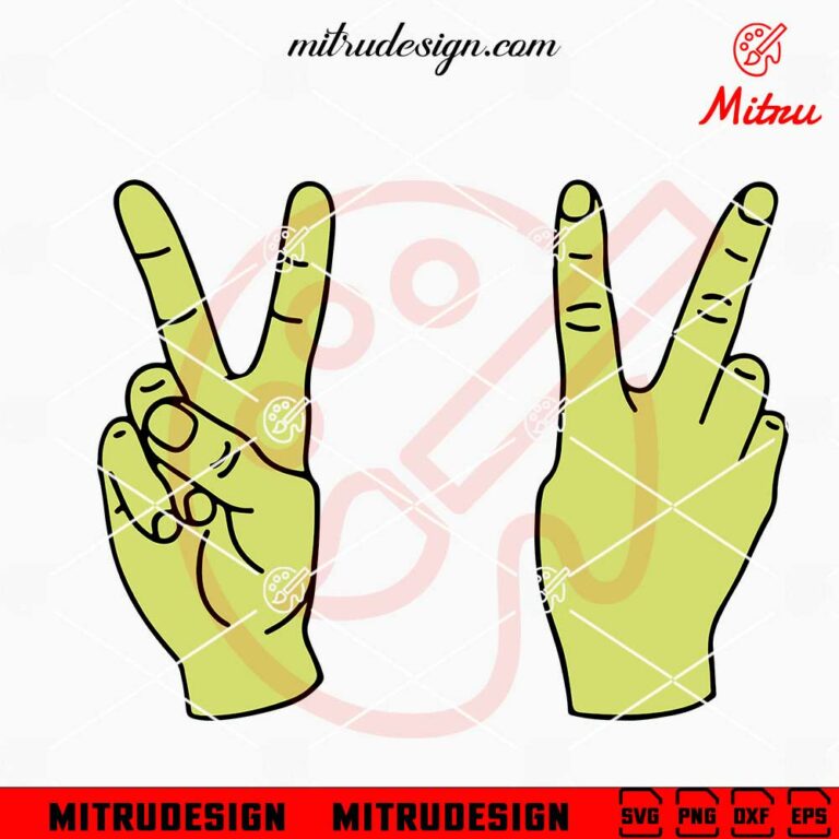 Zombie Hand SVG, Peace Sign Hand Halloween SVG, PNG, DXF, EPS, Cut ...