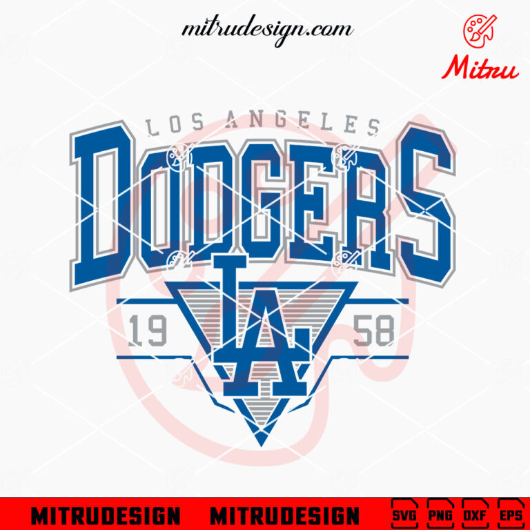 Los Angeles Dodgers 1958 SVG, Vintage Dodgers Baseball SVG, PNG, DXF ...
