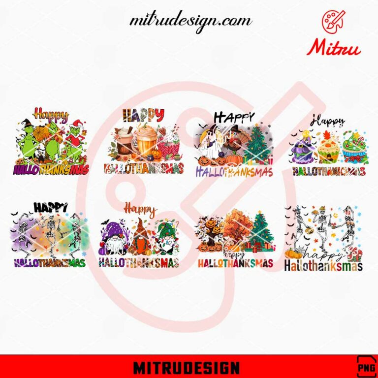 Happy Hallothanksmas Bundle PNG, Halloween Thanksgiving Christmas PNG ...