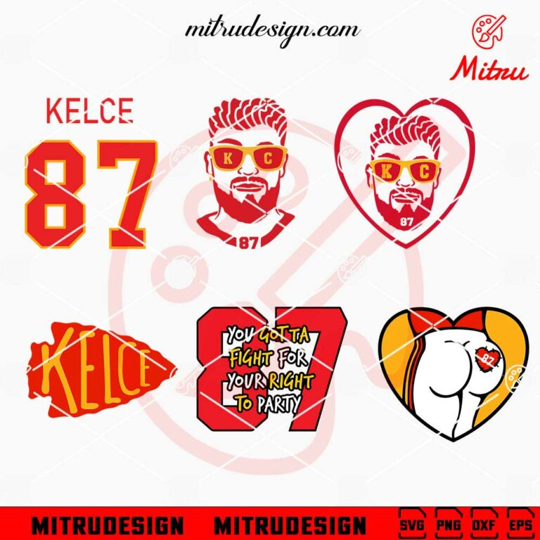 Travis Kelce Bundle SVG, Kelce 87 Chiefs SVG, PNG, DXF, EPS, Cutting ...