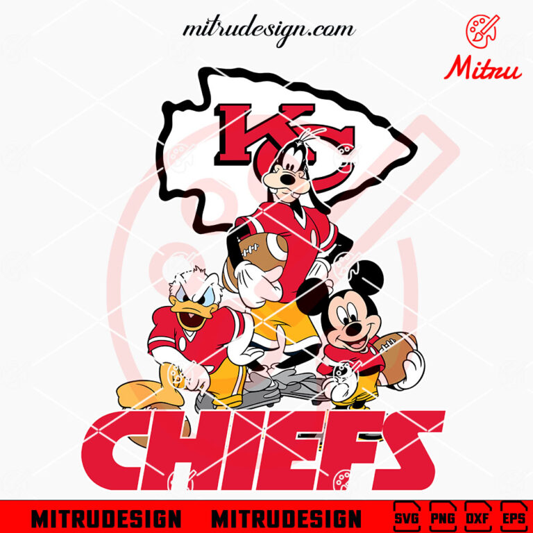 Mickey Donald Goofy Kansas City Chiefs SVG, Mickey Friends Chiefs SVG ...