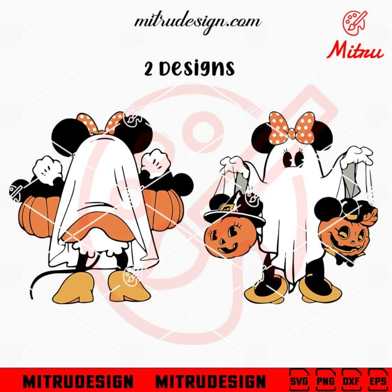 Minnie Mouse Ghost Two Sides SVG, Disney Minnie Halloween SVG, PNG, DXF ...