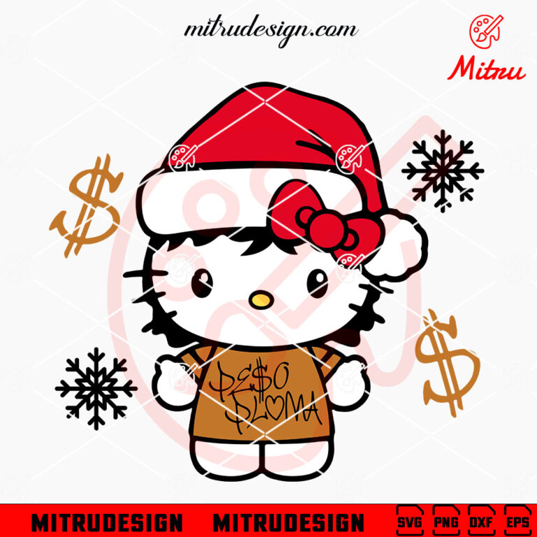 Hello Kitty Peso Pluma Santa Hat SVG, Cute Peso Pluma Christmas SVG ...
