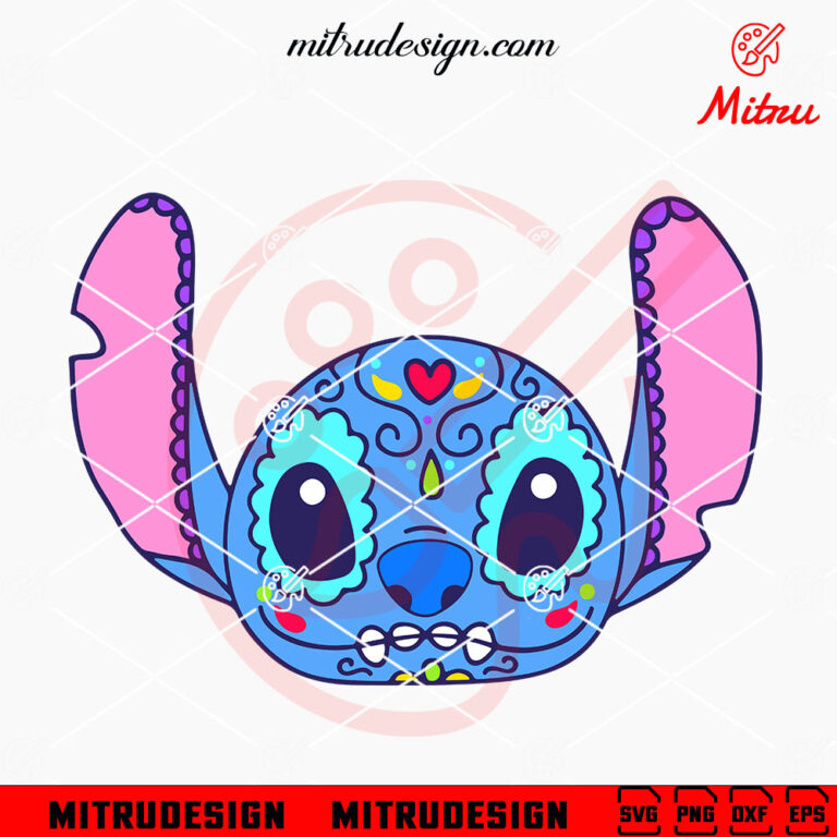 Stitch Sugar Skull SVG, Stitch Day Of The Dead SVG, PNG, DXF, EPS ...