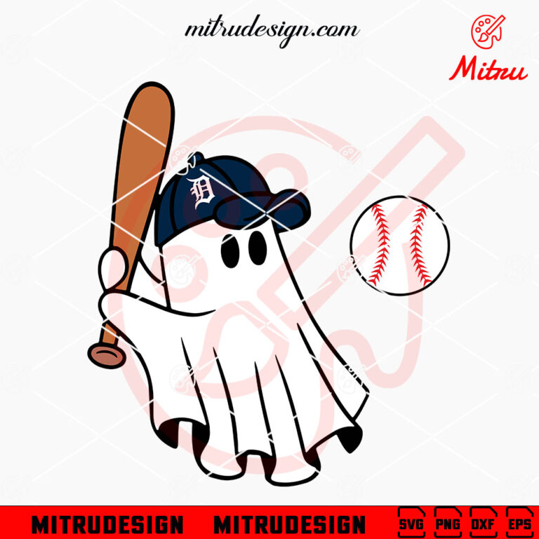 Detroit Tigers Baseball Ghost SVG, Tigers Halloween SVG, PNG, DXF, EPS ...