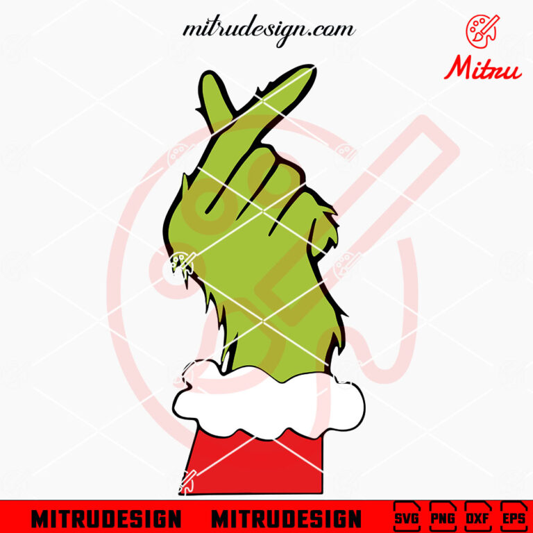 Grinch Finger Heart SVG, Grinch Hand Christmas SVG, PNG, DXF, EPS ...