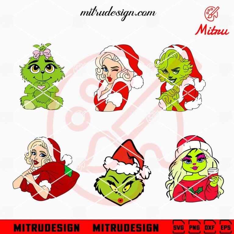Grinch Girl Bundle SVG, Mrs Grinch SVG, PNG, DXF, EPS, Cutting Files ...