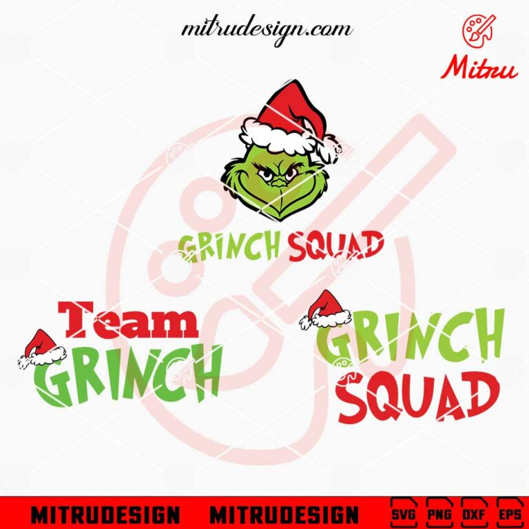 Grinch Squad SVG, Team Grinch SVG, Christmas Family SVG, PNG, DXF, EPS ...