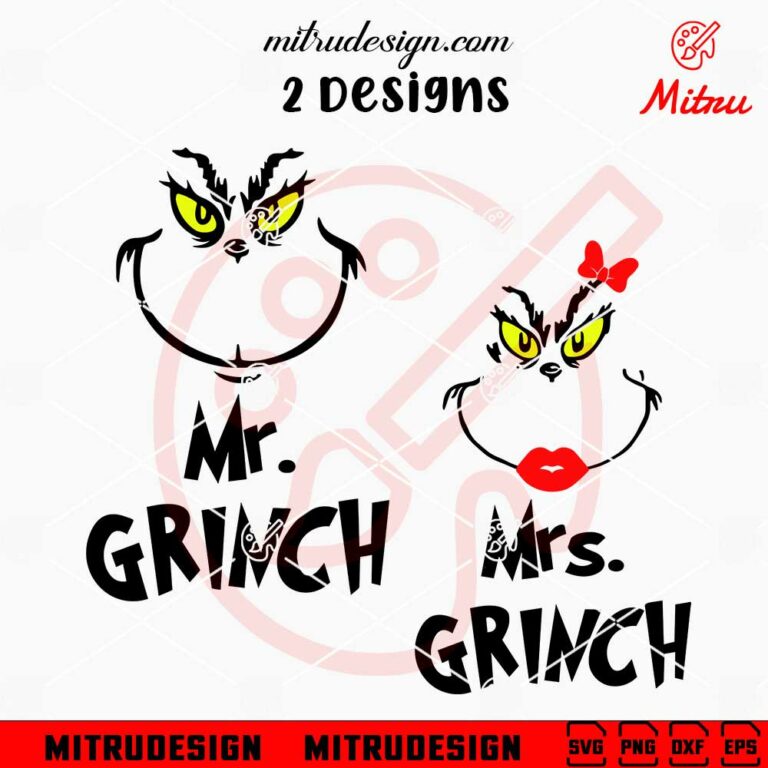 Mr Grinch SVG, Mrs Grinch SVG, Funny Grinchmas SVG, For Couples ...