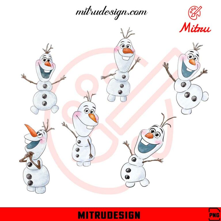 Olaf Frozen Clipart Bundle PNG, Olaf Snowman PNG, Digital Download ...
