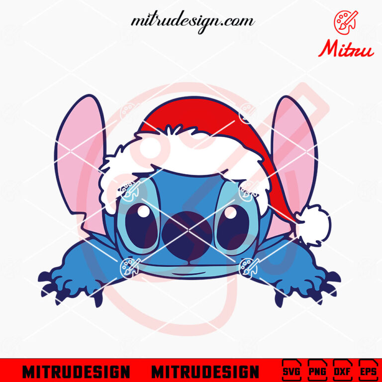 Stitch Santa Hat SVG, Cute Stitch Christmas SVG, PNG, DXF, EPS, Cut ...
