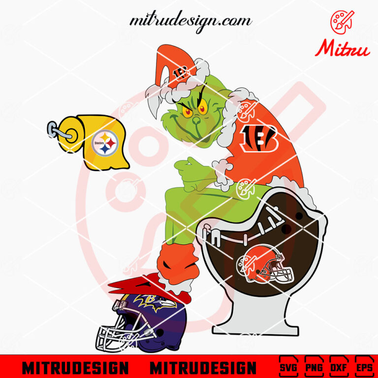 Grinch Cincinnati Bengals On Toilet SVG, Funny Grinch Bengals Football ...