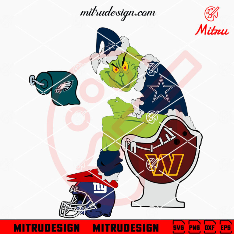 Grinch Dallas Cowboys On Toilet SVG, Funny Grinch Cowboys Football SVG ...