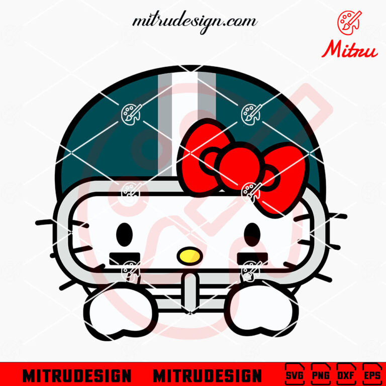 Hello Kitty Philadelphia Eagles Peeking SVG, Cute Eagles Football NFL ...