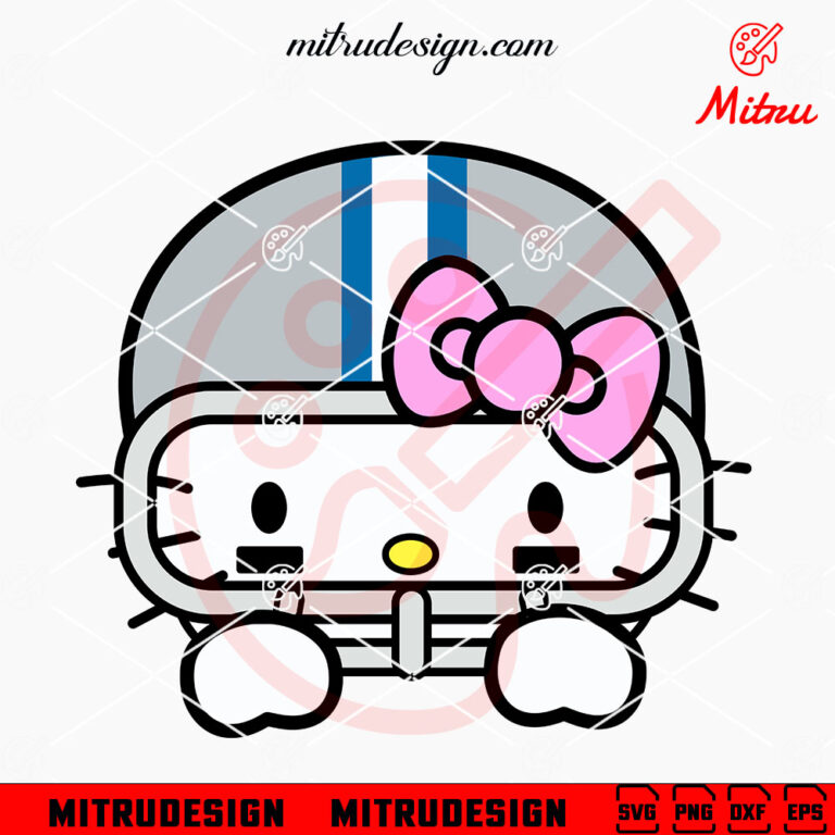 Hello Kitty Detroit Lions Peeking SVG, Cute Lions Football NFL SVG ...