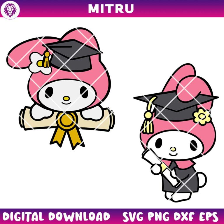 My Melody Graduation SVG, Cute Sanrio Graduate SVG, PNG, DXF, EPS ...