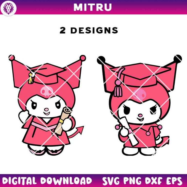 Baby Kuromi Graduation SVG, Hello Kitty Friend Graduate SVG, PNG, DXF ...